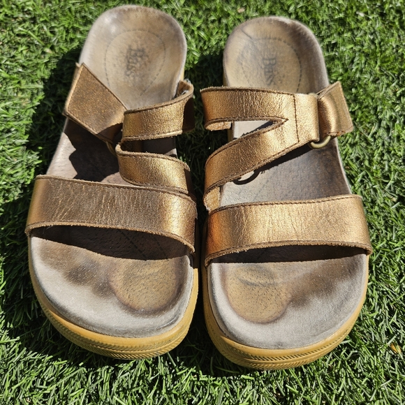 Bass | Shoes | Well Worn Womens Sandals Flip Flip Open Toe Bass Gold ...